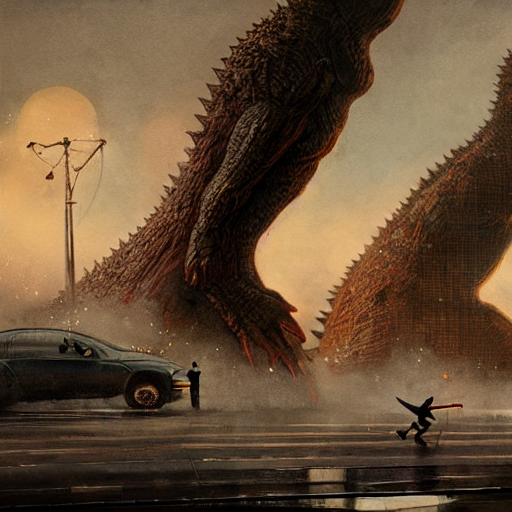 People Running From Godzilla