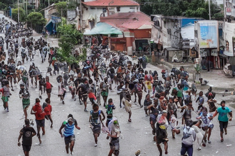 People Running In Fear
