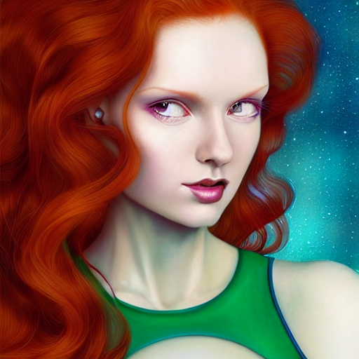 prompthunt: Redhead Pleiadian alien human beautiful hybrid feminine ...