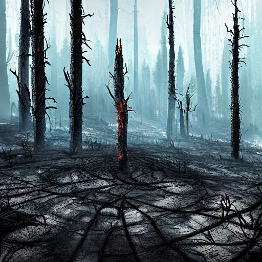 Burned Forest Painting
