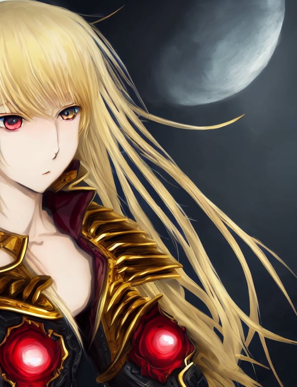 Anime Glowing Red Eyes Girl