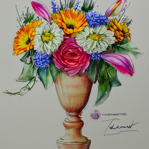 Pencil Drawing Of Flower Vase