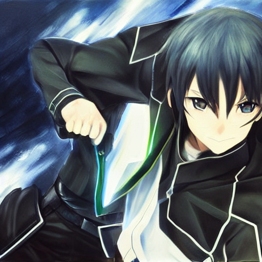 prompthunt: kirito, sword art online character, fighting scene, realist ...