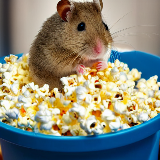 Hamster Eating Popcorn