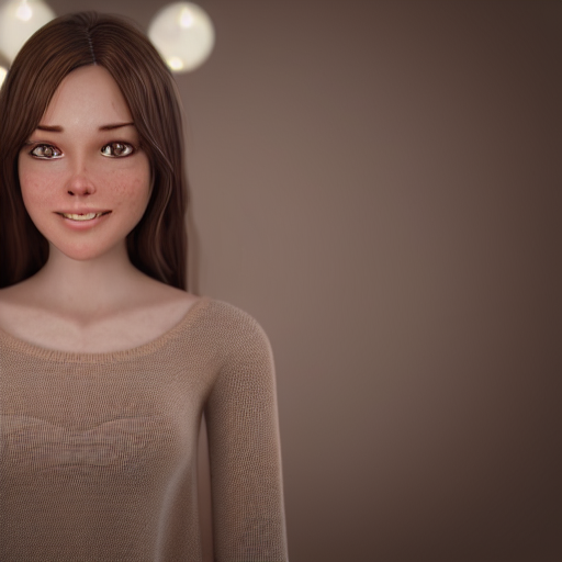 prompthunt: Render of April, a cute 3D young woman, long shiny bronze ...