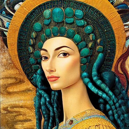 prompthunt: intricate detail, hyper detail, nefertiti, african sybil ...