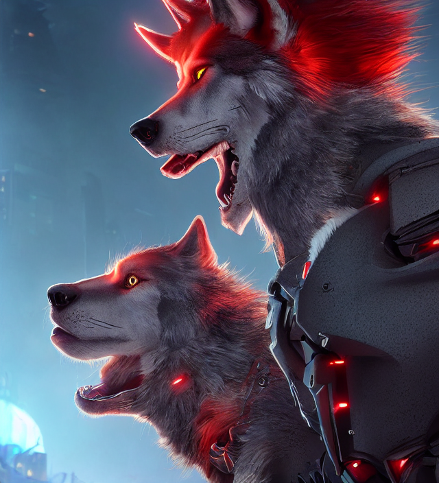 Black And Red Wolf Drawings