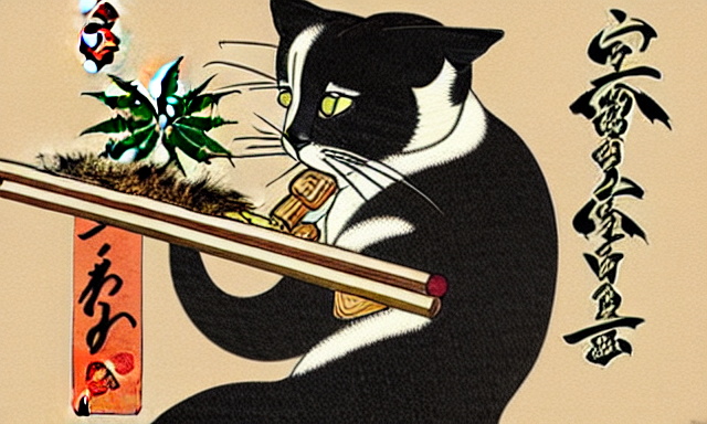 Weed Cat Drawing