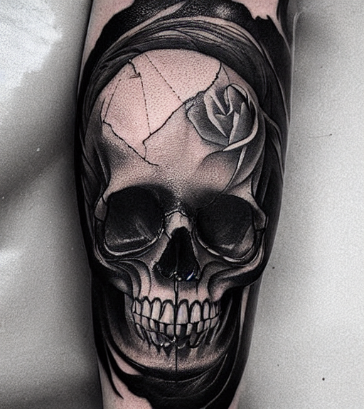 Hyper Realistic Skull Tattoo