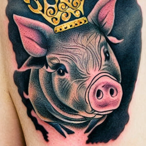 Traditional Pig Tattoo