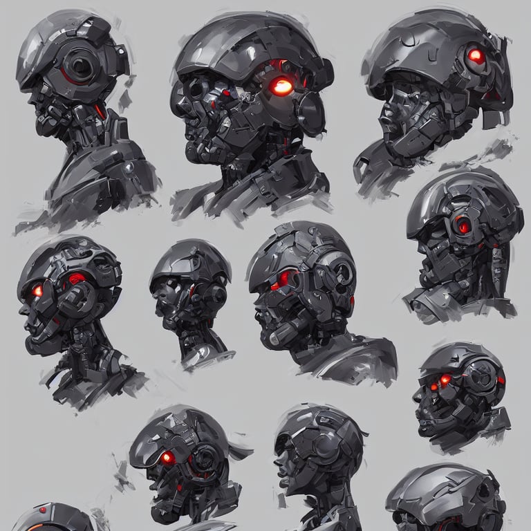 Robot Helmet Drawings