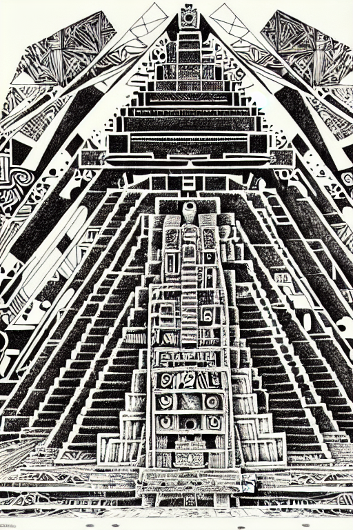 Mayan Temple Drawing