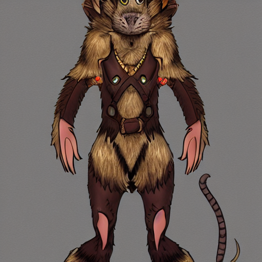 prompthunt: a full body shot of an anthro furry rat wearing a fantasy ...