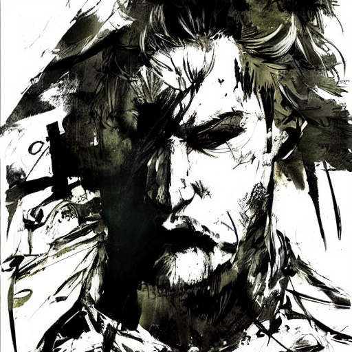 prompthunt: Yoji Shinkawa style artwork of a soldier in the woods