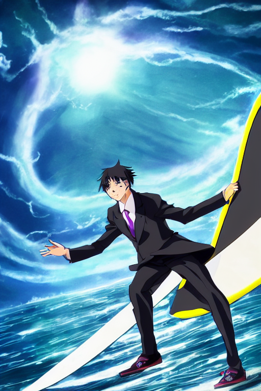 Anime Guys Surfing