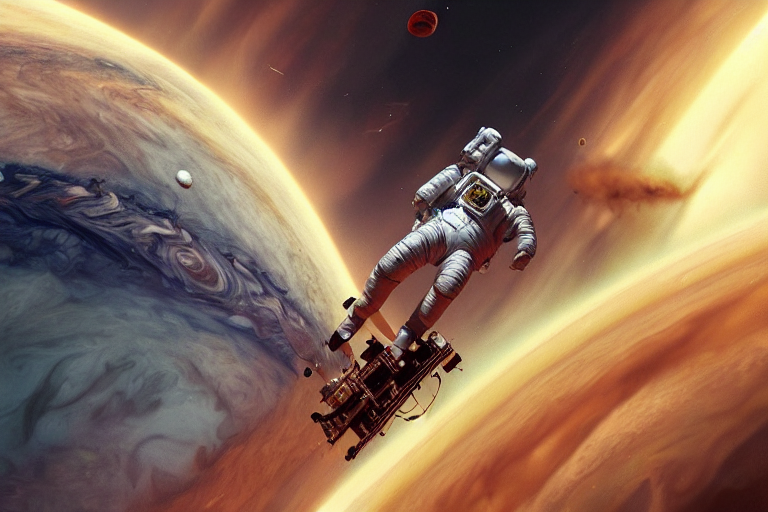 Burning Astronaut Wallpaper