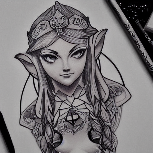 Princess Zelda Face Drawing