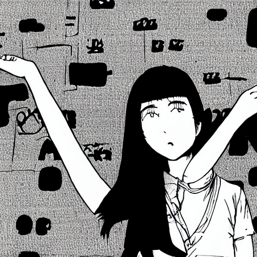 prompthunt: panel of aiko tanaka in oyasumi punpun, manga, 8 k, 4 k ...