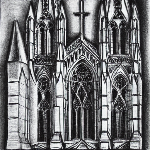 Gothic Cathedral Drawing
