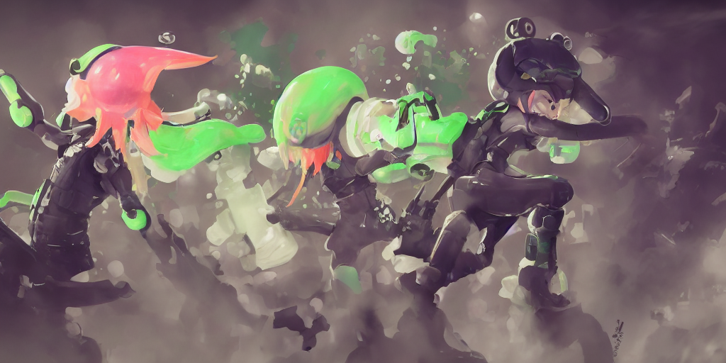 prompthunt: splatoon nintendo one character digital painting no blur, concept art, character ...
