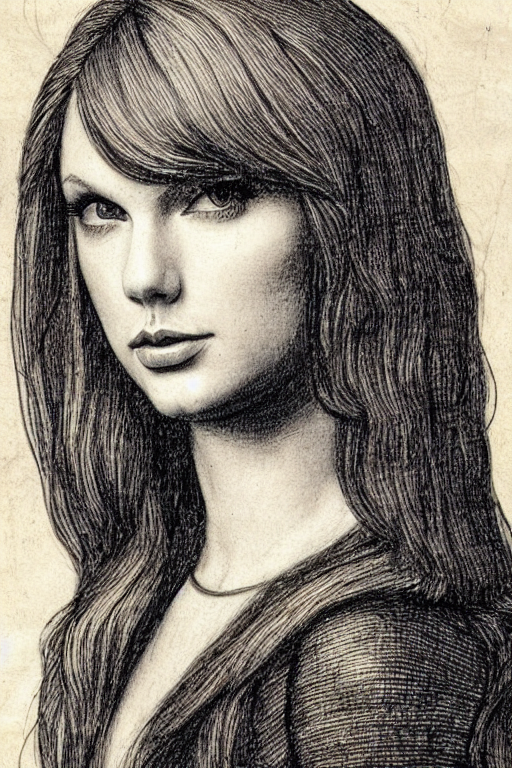 Taylor Swift Chibi Outline