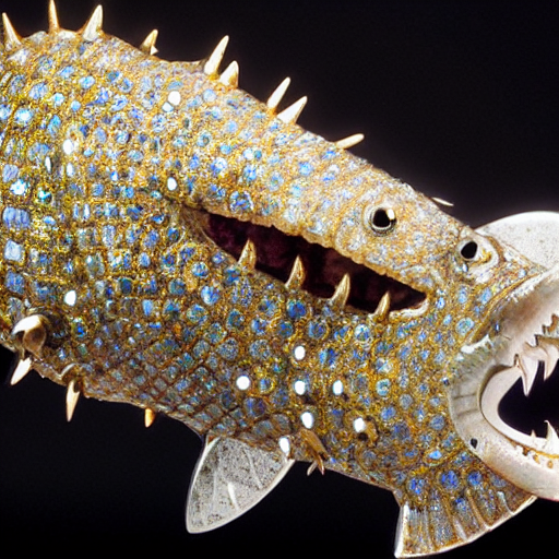 prompthunt: A diamond encrusted angler fish with jeweled teeth