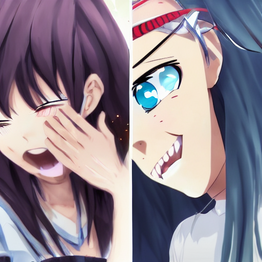 Anime Girl Laughing And Crying