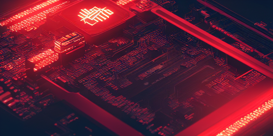 prompthunt: “cinematic picture of a red cyberpunk computer chip on a ...
