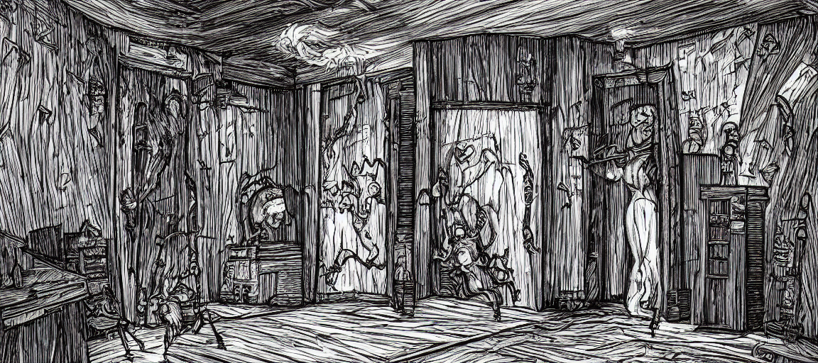 Haunted House Drawing Inside