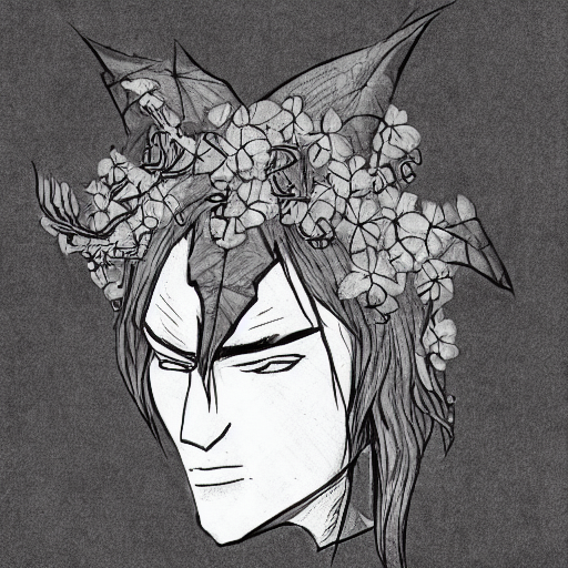 prompthunt: male firbolg druid with vines and hibiscus flowers as hair ...