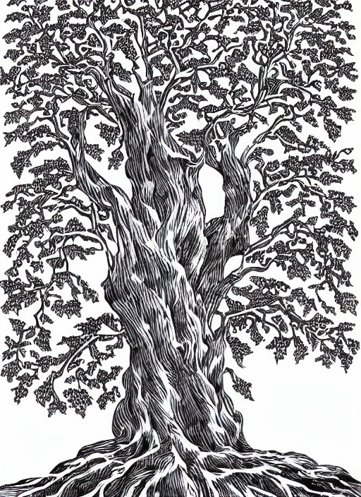 Gnarled Tree Illustration