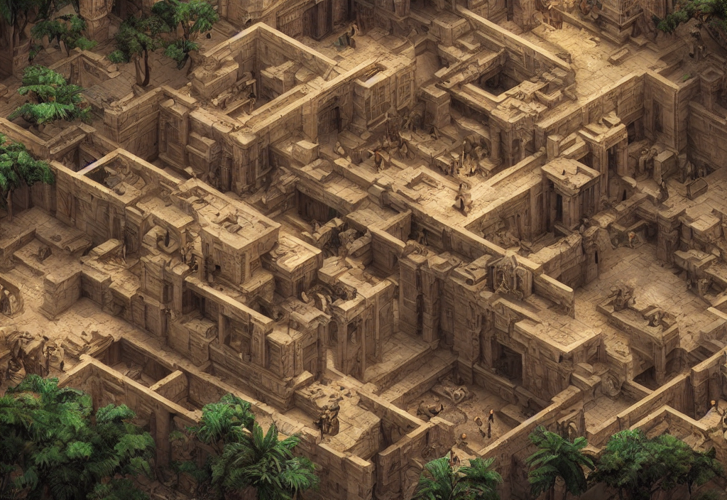 prompthunt: uhd hyperrealistic 3 d ancient egyptian tomb isometric rts ...