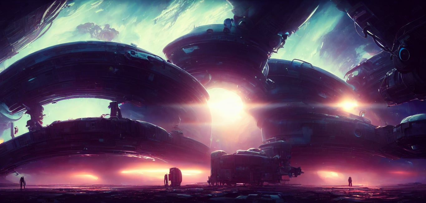 Beautiful Space Station Concept Art