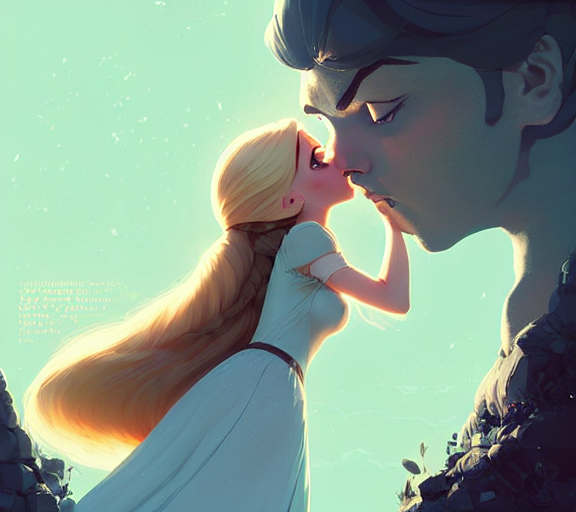 Rapunzel And Eugene Kiss