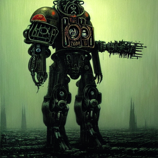 prompthunt: Painting of Adeptus Mechanicus tech priest, by Zdzislaw ...