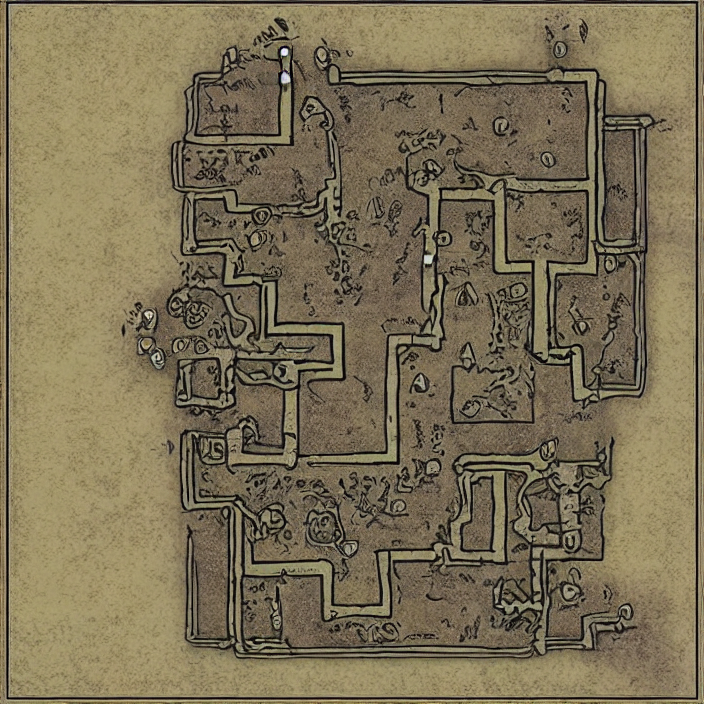 prompthunt: dungeon map by dysonlogos, nine rooms, map of osr dungeon ...