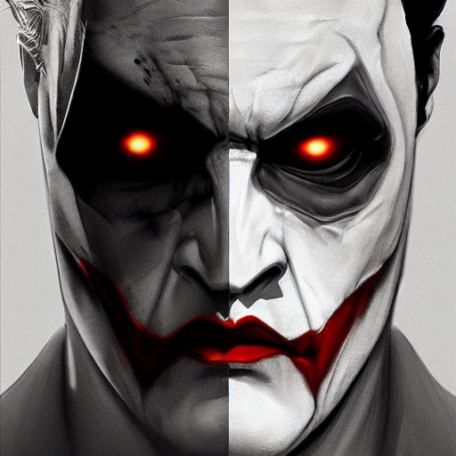 Half Batman Joker Face