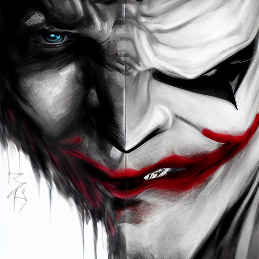Half Batman Half Joker Face