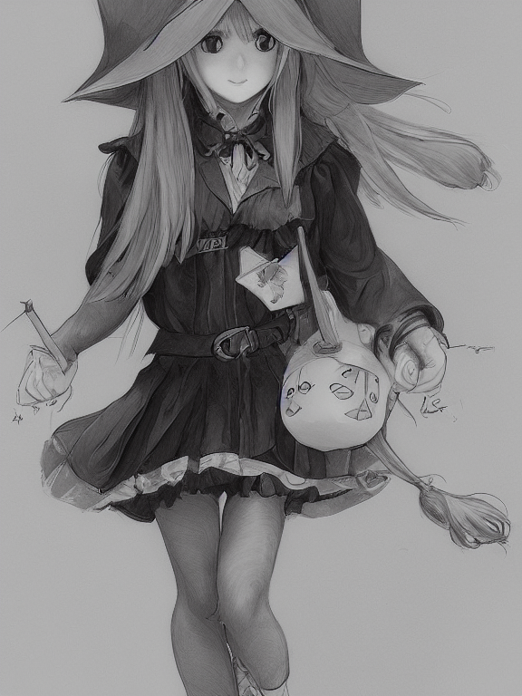 Anime Witch Drawing