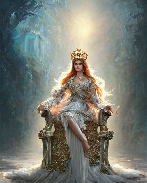 Queen Sitting On Throne Art