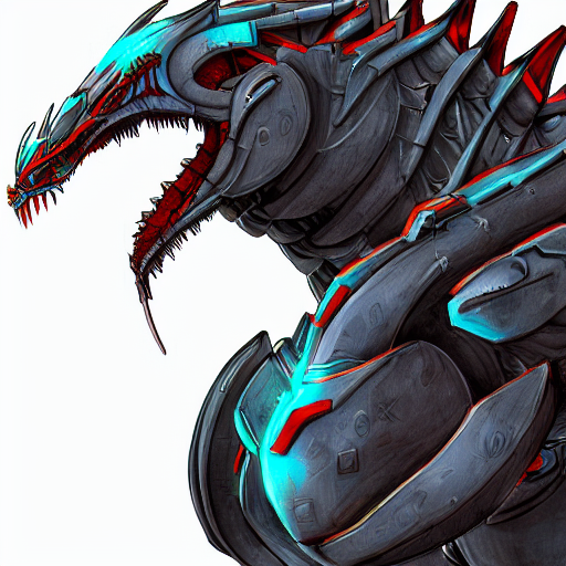 prompthunt: robot dragon digital art; deviantart; furaffinity; high quality