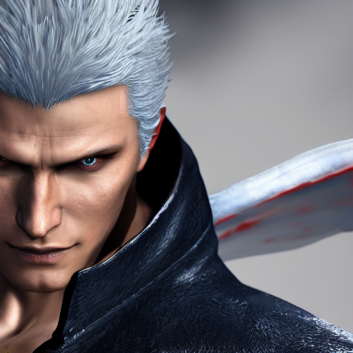 prompthunt: vergil from devil may cry, 4k, highly detailed face,