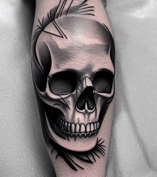 Hyper Realistic Skull Tattoo