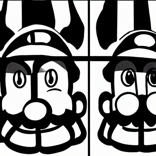 Mario And Luigi Stencil