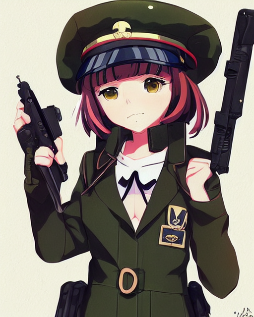Anime Girl Military Uniform
