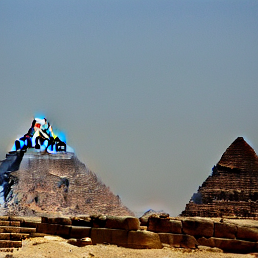 prompthunt: the sun god ra looking over the great pyramids of ancient egypt