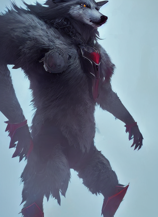 prompthunt: handsome dark gray male anthropomorphic wolf fursona, long ...