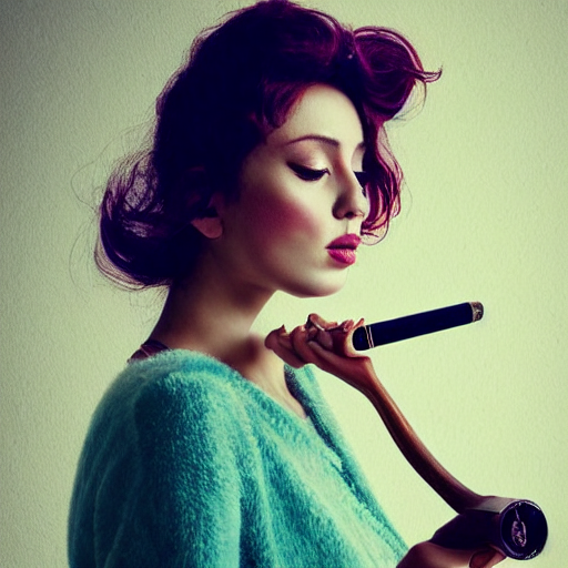 Beautiful Women Lighting Cigarettes