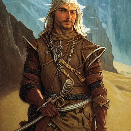 prompthunt: Kethlan the elven desert bandit. Epic portrait by james ...