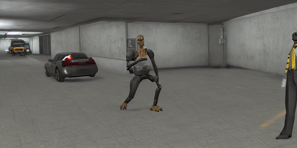 prompthunt: gmod next bot obunga handcam footage in a parking garage ...
